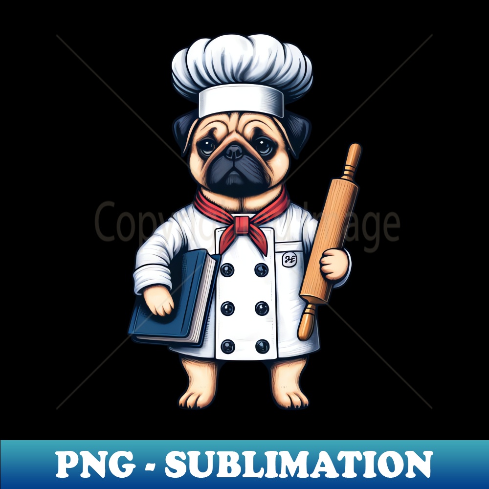 Chef Pug in the Kitchen - Intricate Sublimation PNG Download | Inspire ...