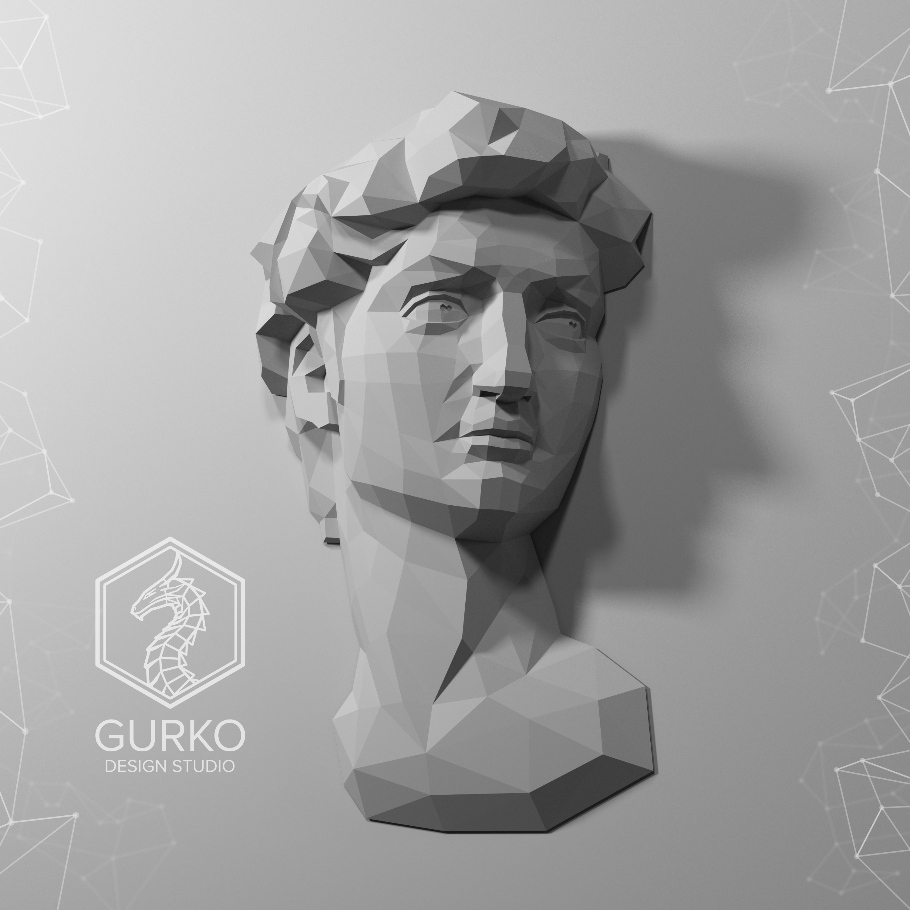 David Papercraft, Male Bust, Pdf, Gurko, Pepakura, Template, | Inspire ...