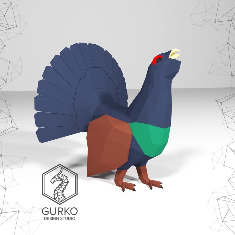 Wood Grouse Papercraft, Pdf, Gurko, Pepakura, Template, 3D O | Inspire ...