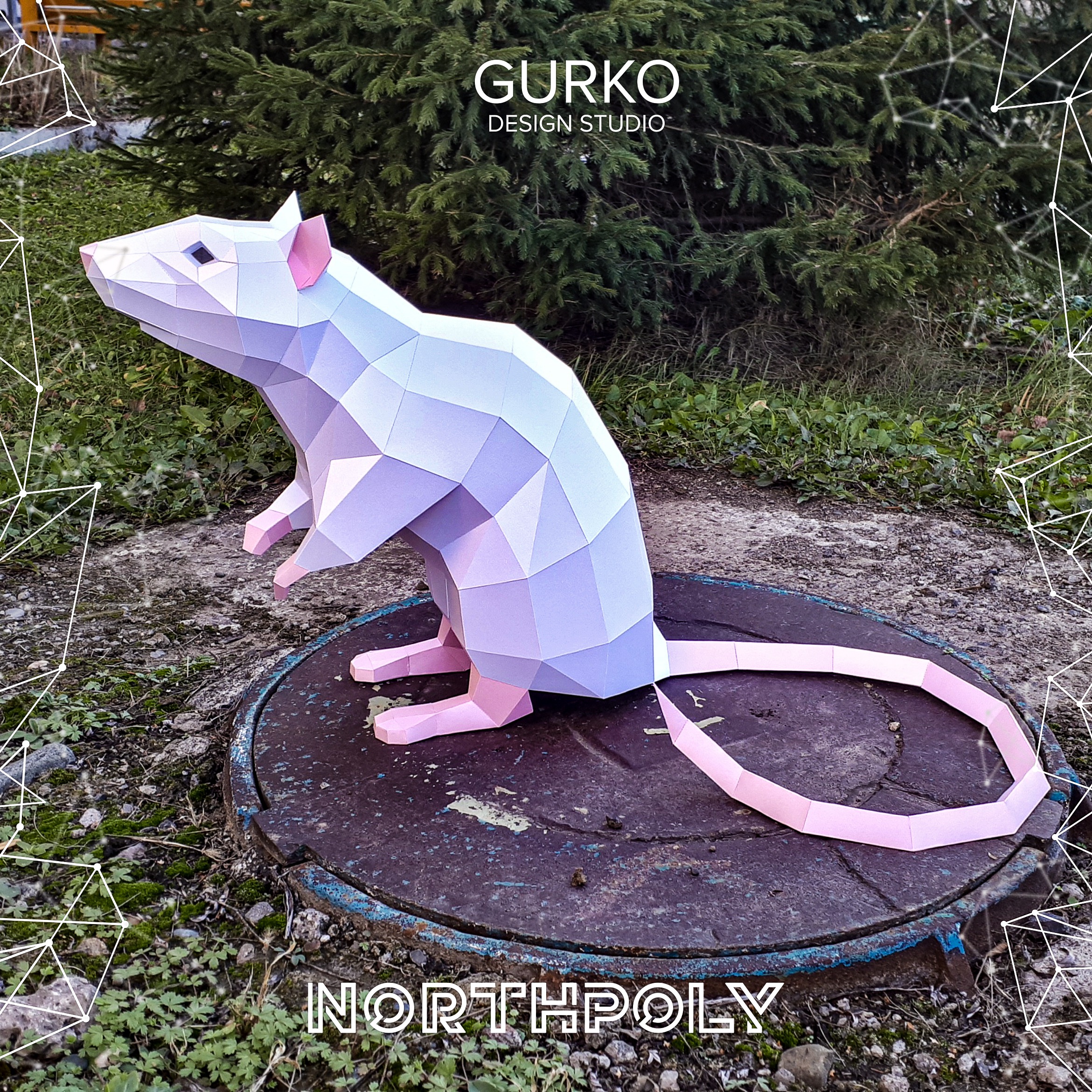 Papercraft Rat On Hind Legs, Pdf, Gurko, Pepakura, Template, - Inspire ...