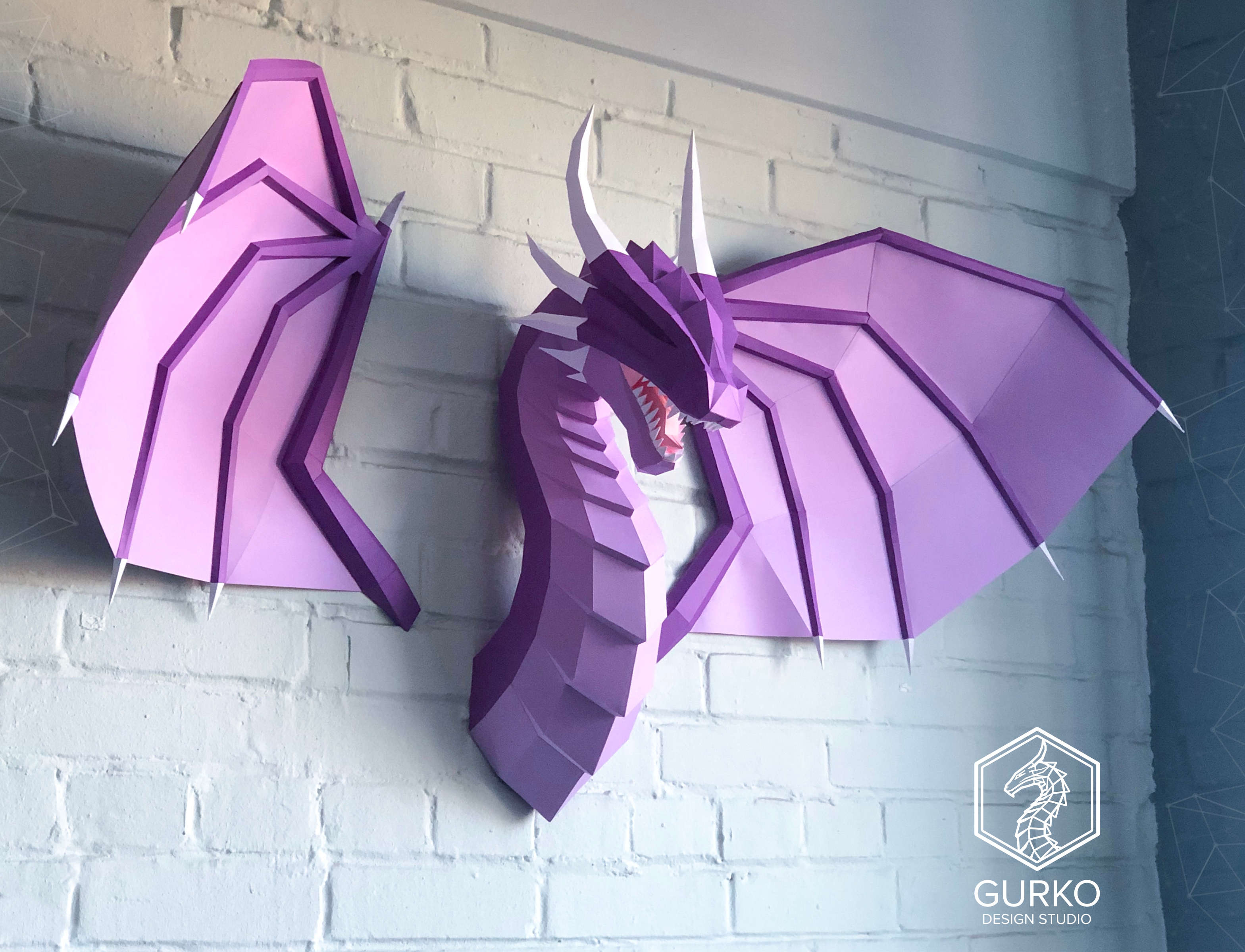 Papercraft Awesome Dragon With Wings, Pdf, Gurko, Pepakura, | Inspire ...