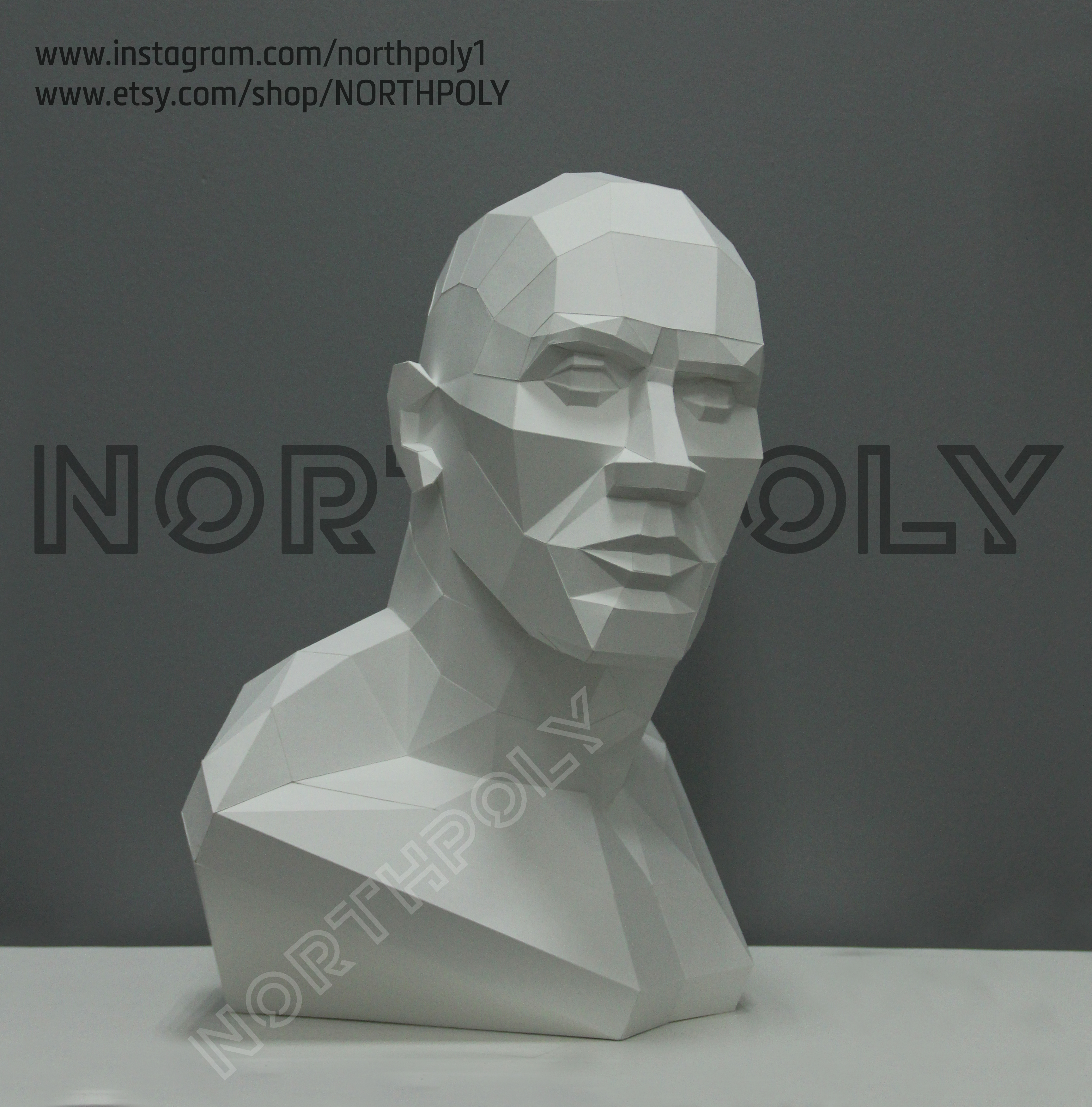 Male Bust Papercraft, Pdf, Gurko, Pepakura, Template, 3D Ori | Inspire ...