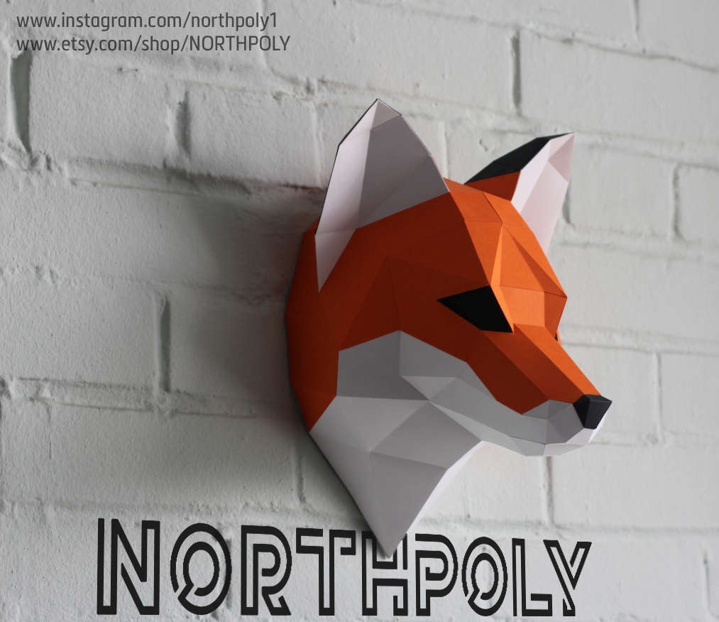 Fox Head Papercraft, Pdf, Gurko, Pepakura, Template, 3D Orig - Inspire ...