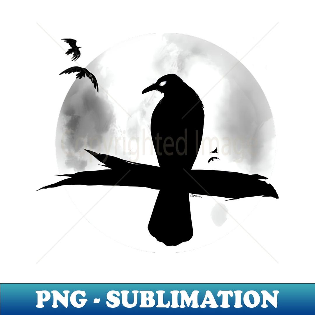 Full Moon Crow - PNG Transparent Digital Download File for S | Inspire ...