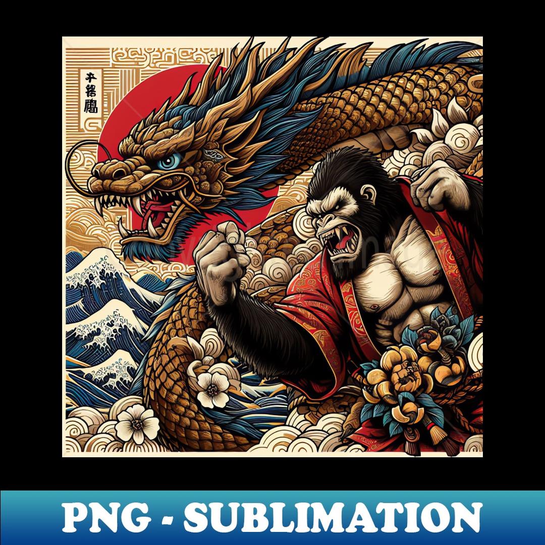 The Great Monkey and Dragon Fighting Along Side - Premium Su | Inspire ...