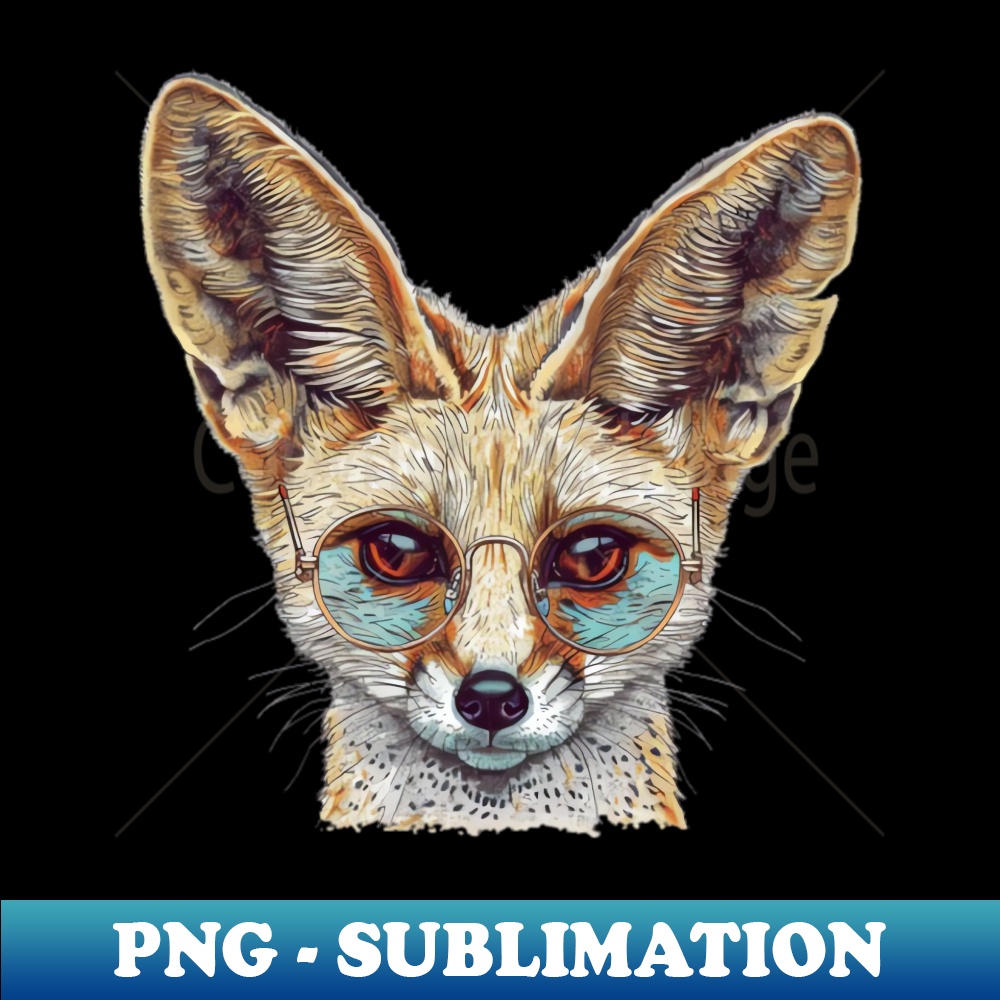 Desert Chic The Fennec Fox with Specs! - High-Resolution PNG | Inspire ...