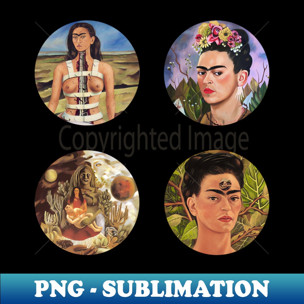 Frida Kahlo Self Portraits Set - PNG Transparent Sublimation | Inspire ...