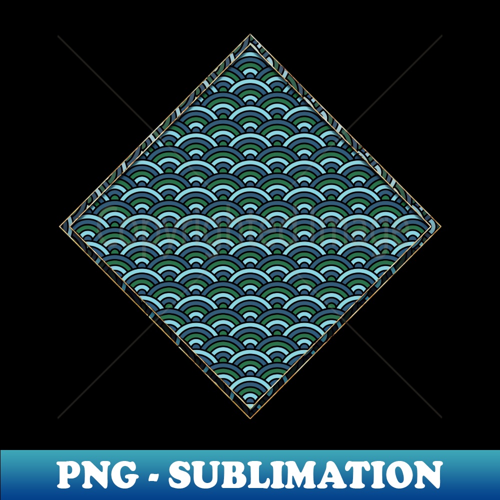 Geometric Japanese Seigaiha Pattern in Cool Blue Tones n.551 | Inspire ...