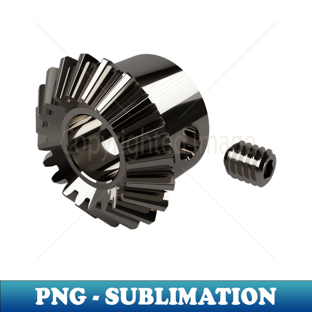 Polished titanium bevel gear - Modern Sublimation PNG File | Inspire Uplift