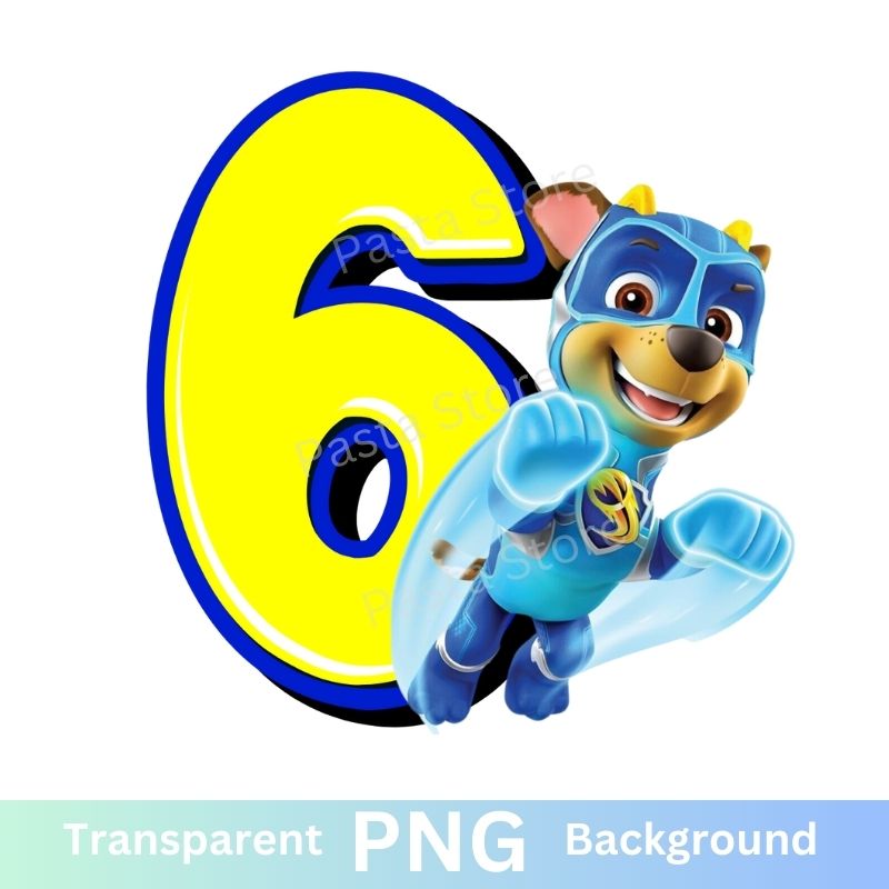 Paw Patrol 6th Birthday PNG transparent Six Chase | Inspire Uplift