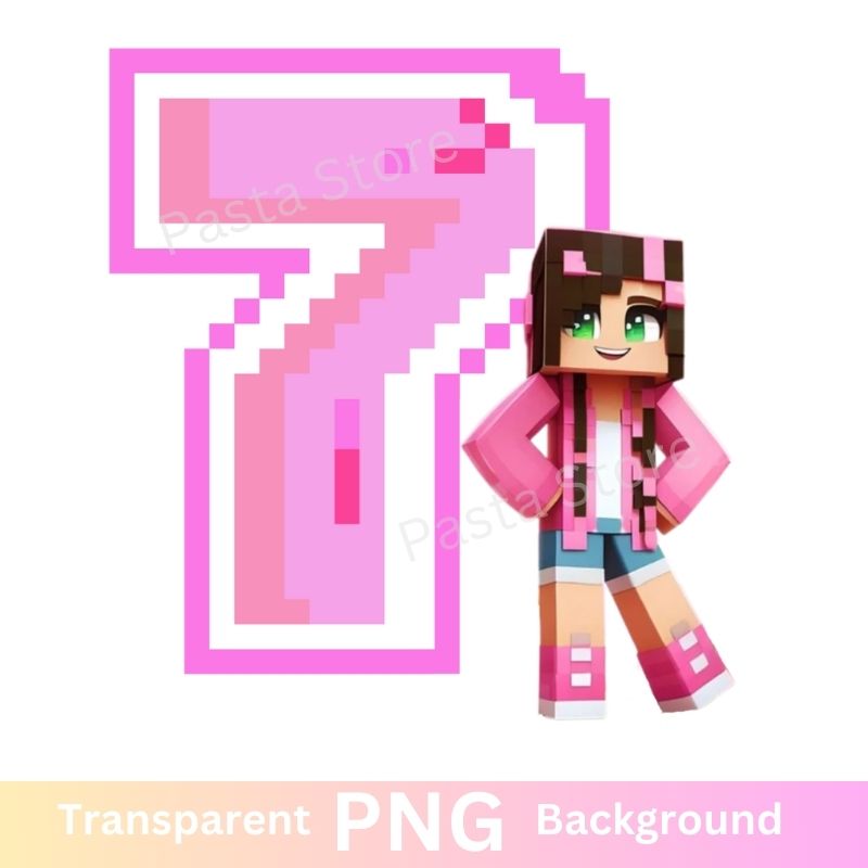 Minecraft Girl 7th Birthday PNG image transparent Seven | Inspire Uplift