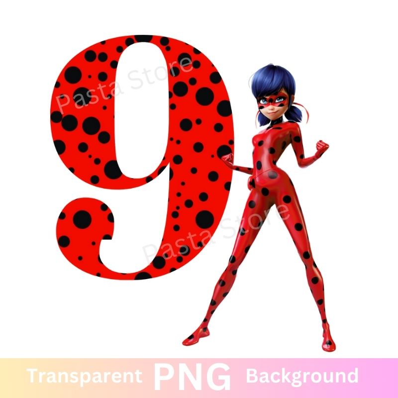 Miraculous Ladybug 9th Birthday PNG Image Nine | Inspire Uplift