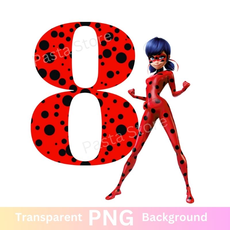 Miraculous Ladybug 8th Birthday PNG Image Eight | Inspire Uplift