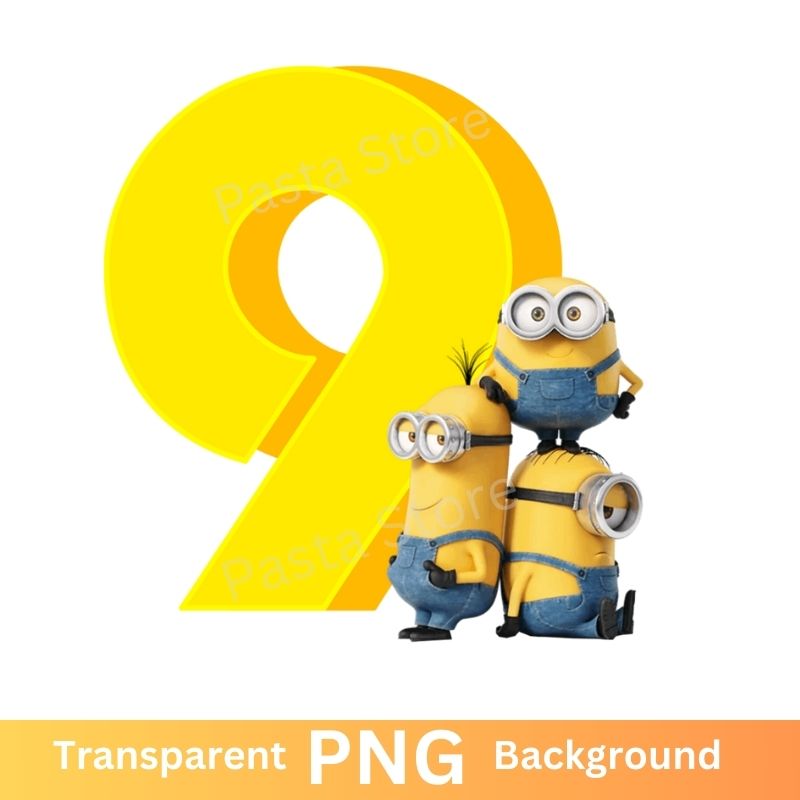 Minions 9th Birthday PNG Transparent Image Nine | Inspire Uplift