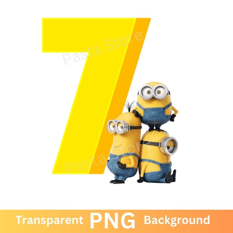 Minions 7th Birthday PNG Transparent Image Seven | Inspire Uplift