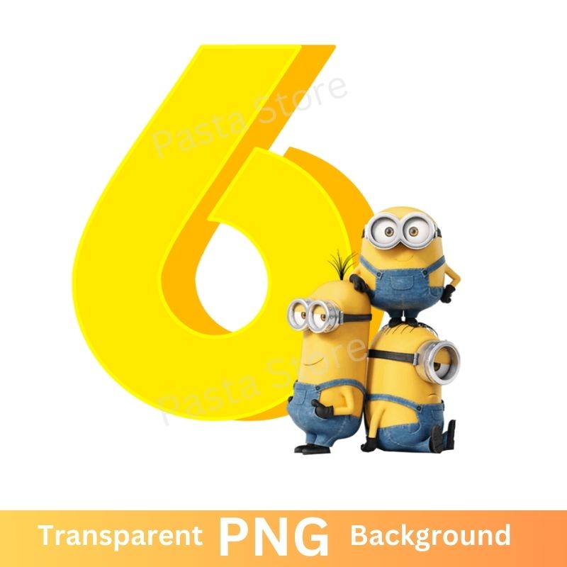 Minions 6th Birthday PNG Transparent Image Six | Inspire Uplift