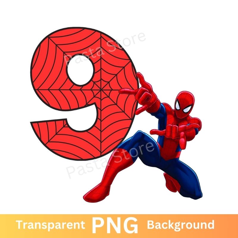 Spiderman 9th Birthday PNG Transparent Image Nine | Inspire Uplift