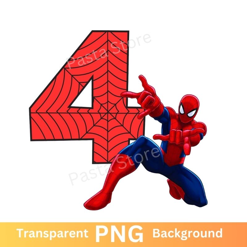 Spiderman 4th Birthday PNG Transparent Image Four | Inspire Uplift