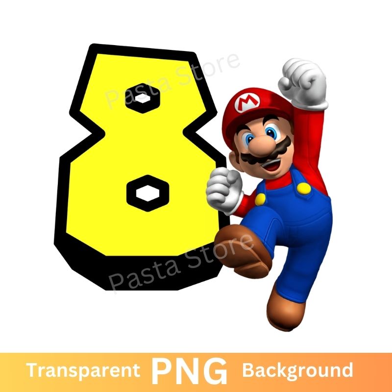 Super Mario 8th Birthday PNG Transparent Image Eight | Inspire Uplift