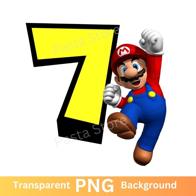 Super Mario 7th Birthday PNG Transparent Image Seven | Inspire Uplift