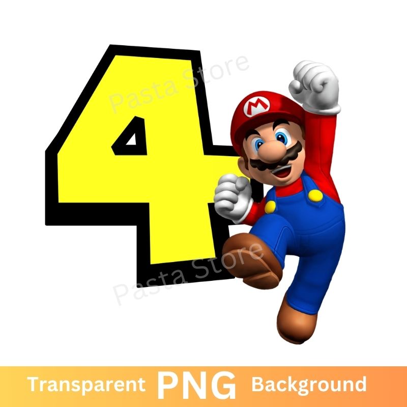 Super Mario 4th Birthday PNG Transparent Image Four | Inspire Uplift