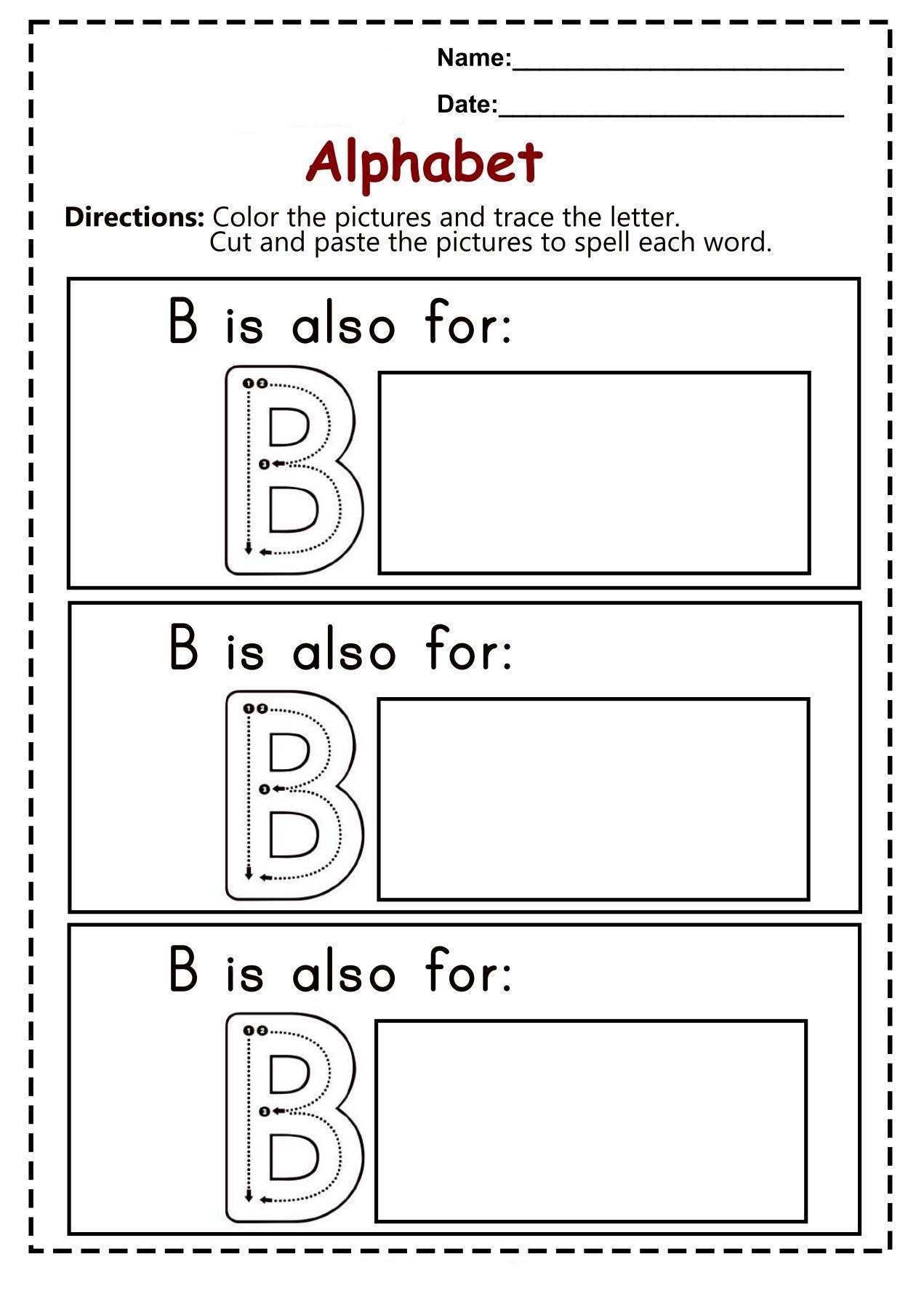 Alphabet book for kids, Trace cut paste and colour | Inspire Uplift