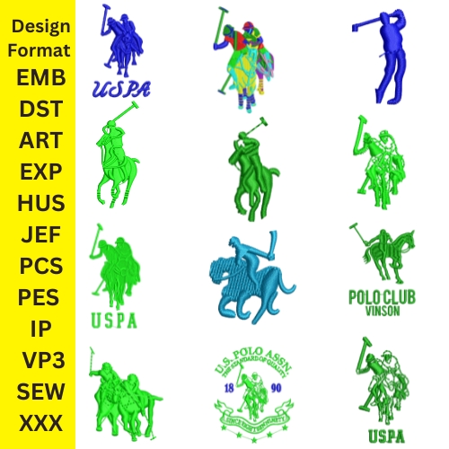 Polo Embroidery Design File , USPA , Uspa logo, Horse Embroi | Inspire Uplift