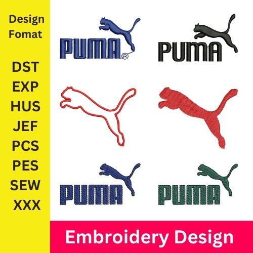 Puma Logo Embroidery Bundle, Digital File, Machine Embroider | Inspire ...