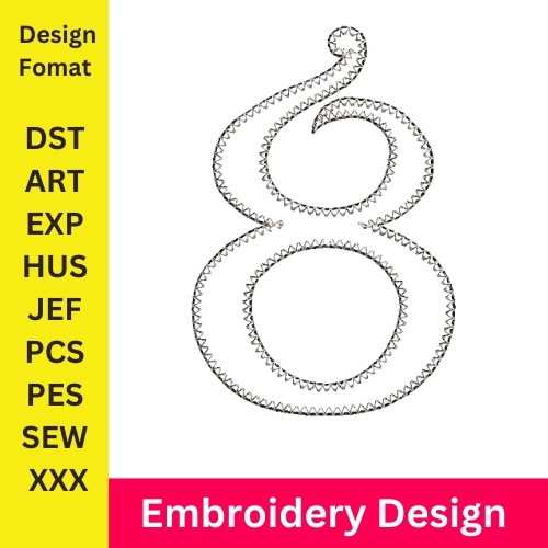 Embroidery Numbers, Embroidery Design, Eight Number, Machine | Inspire ...