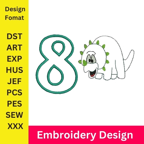 Embroidery Numbers, Embroidery Design, 8 Number, Machine emb | Inspire ...