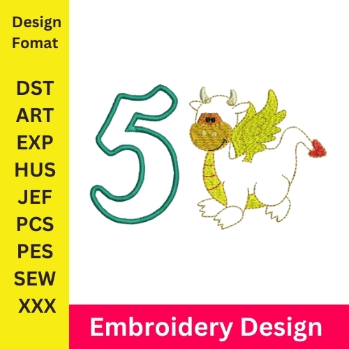Embroidery Numbers, Embroidery Design, 5 Number, Machine emb | Inspire ...
