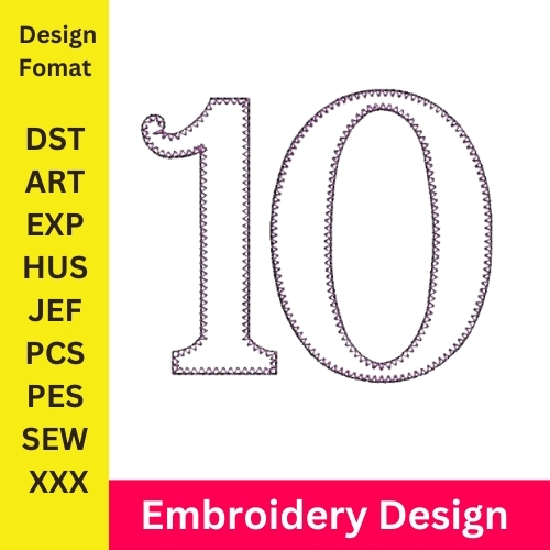 Embroidery Numbers, Embroidery Design, 10 Number, Machine em | Inspire ...