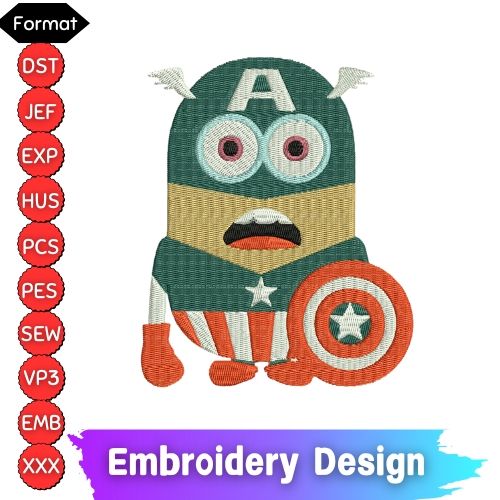 Minion Embroidery Design, Minion Cartoon Embroidery Design, | Inspire ...