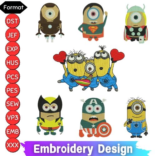 Minion Embroidery Design Bundle , Minion Cartoon Embroidery | Inspire ...
