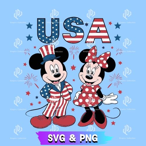 Mickey And Minnie USA SVG, Mickey PNG, Disney Mouse Patrioti | Inspire ...