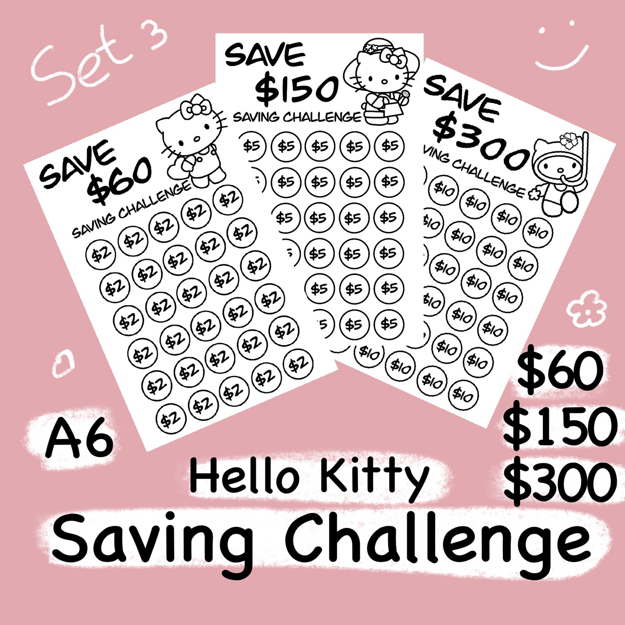 Monthly Savings Challenge Printable Tracker Files Hello Kitt | Inspire ...