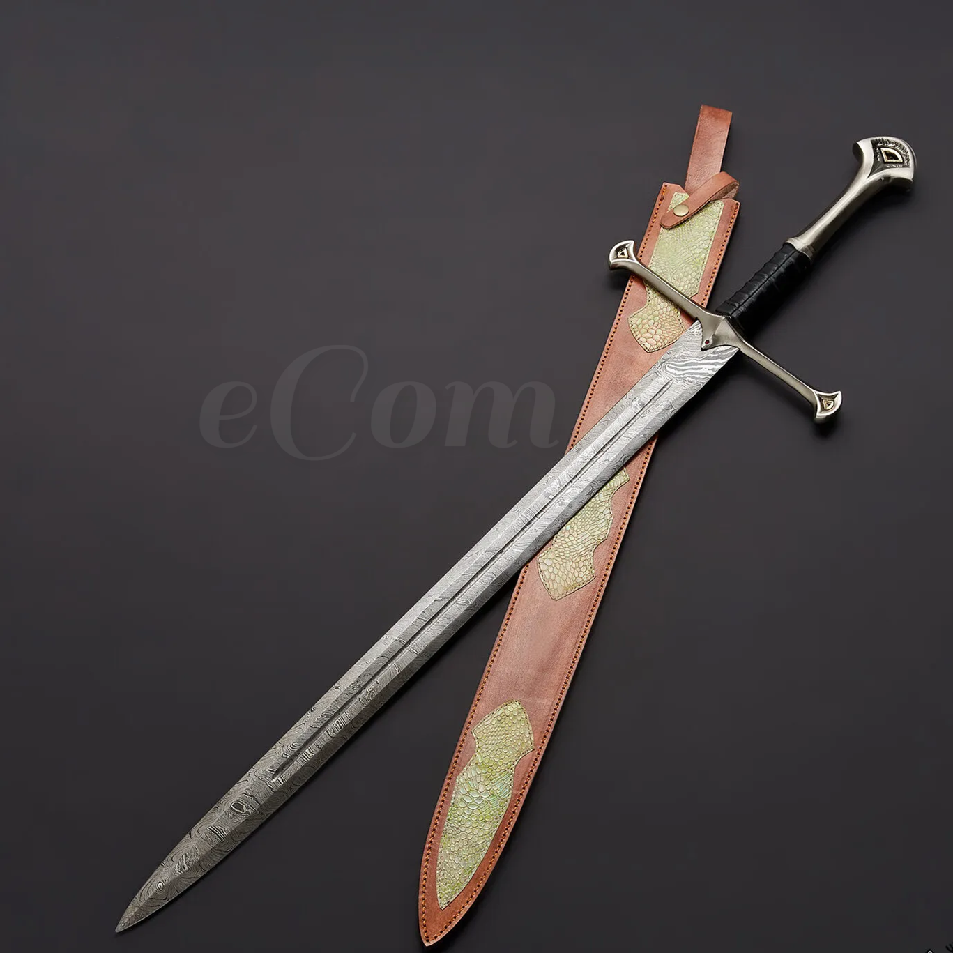 Handmade Damascus Steel Anduril Sword | Lord of the Rings Re - Inspire ...