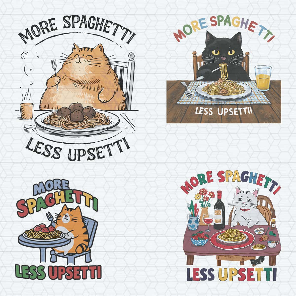 More Spaghetti Less Upsetti SVG PNG Bundle | Inspire Uplift