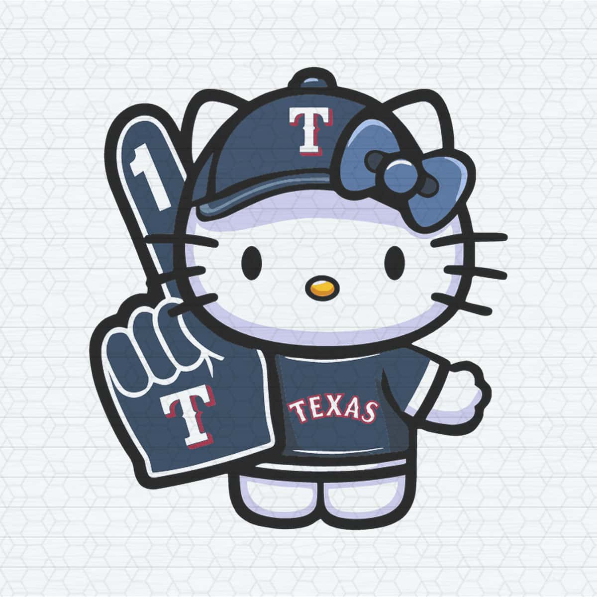 Hello Kitty Texas Rangers Baseball Fan SVG | Inspire Uplift