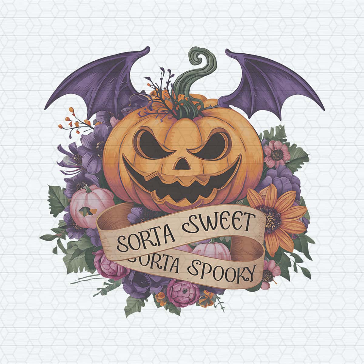 Hell Pumpkin Sorta Sweet Sorta Spooky PNG | Inspire Uplift