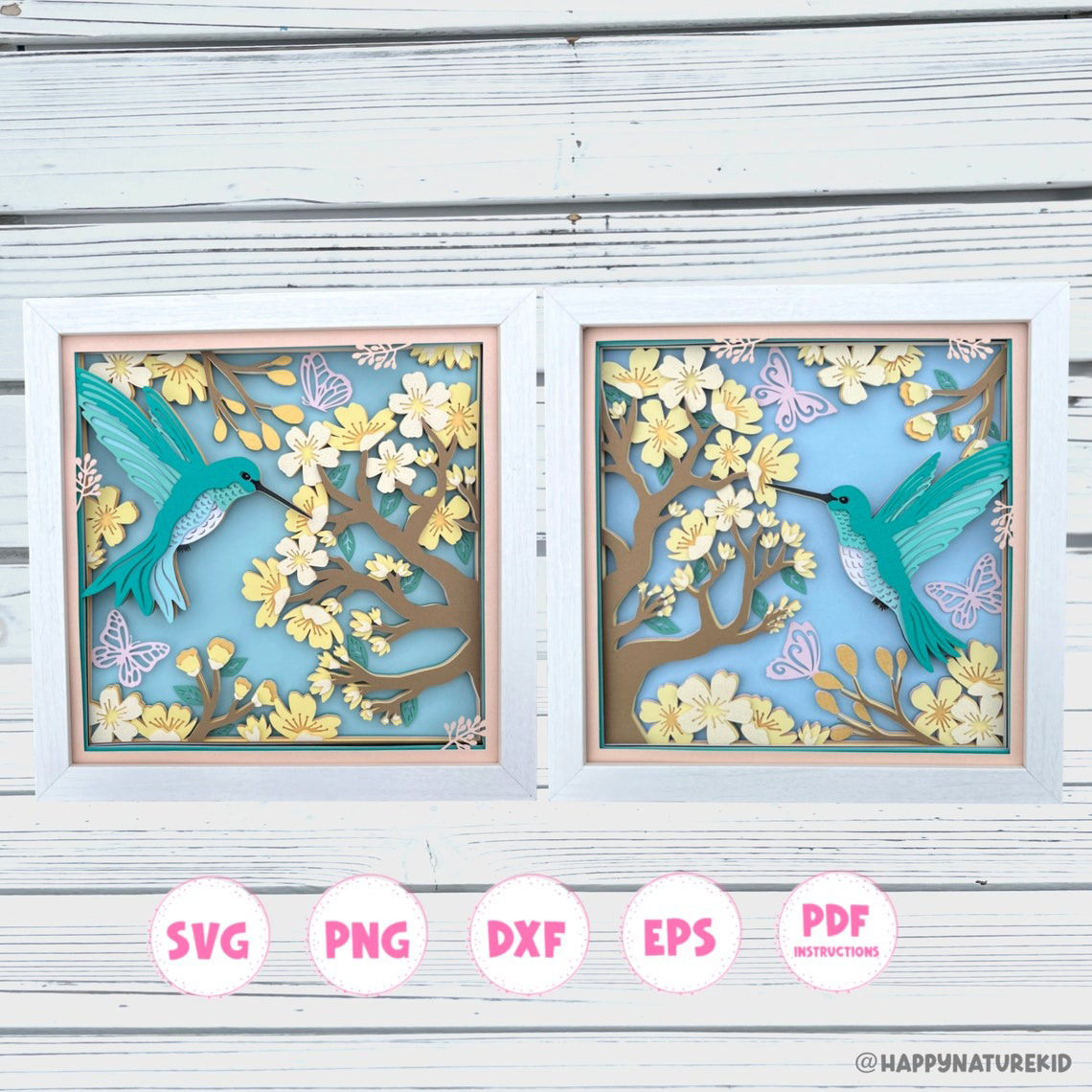 3d Hummingbird scene shadow box svg bundle, 3d Layered svg, | Inspire ...