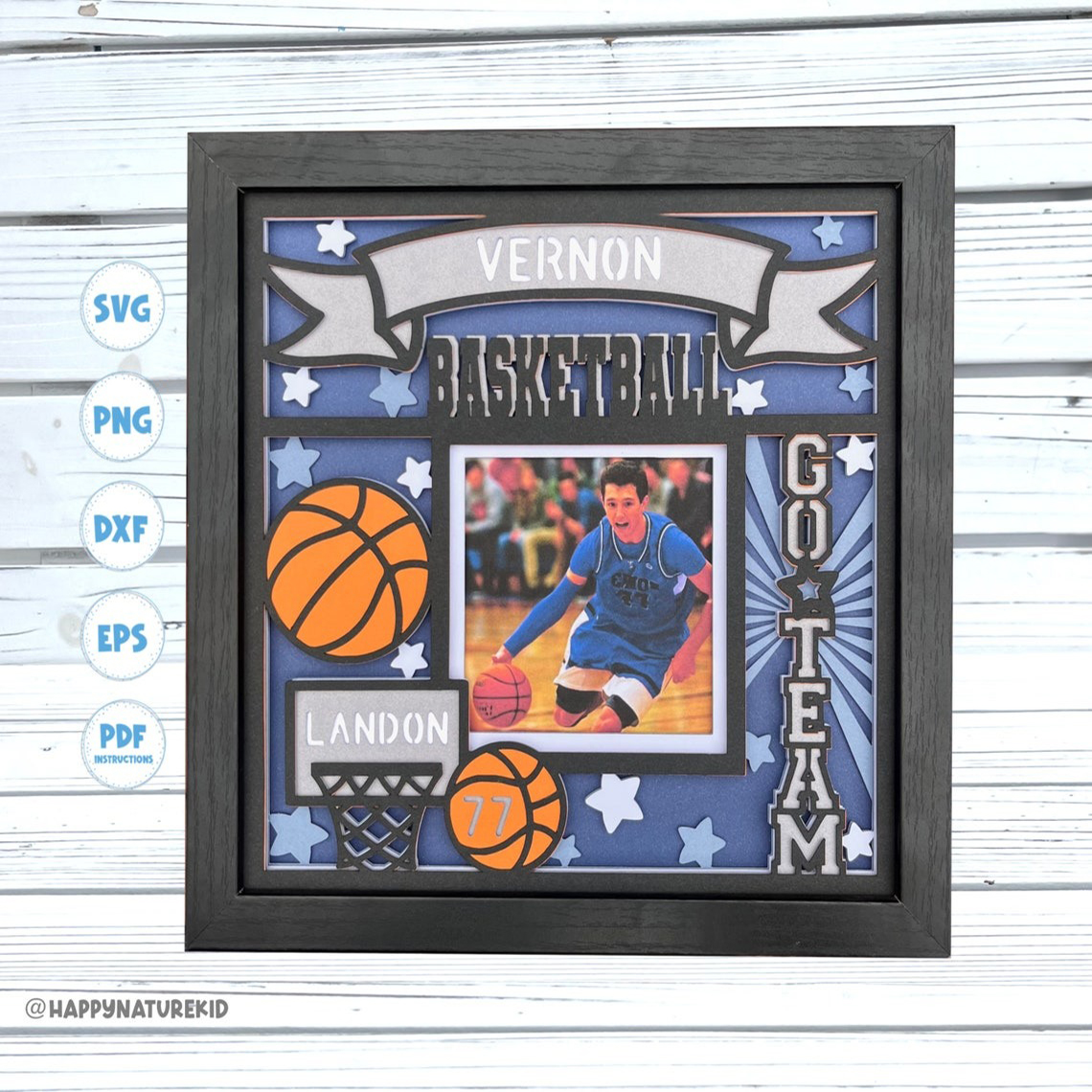 3d Personalized Basketball shadow box svg, 3d shadow box svg | Inspire ...