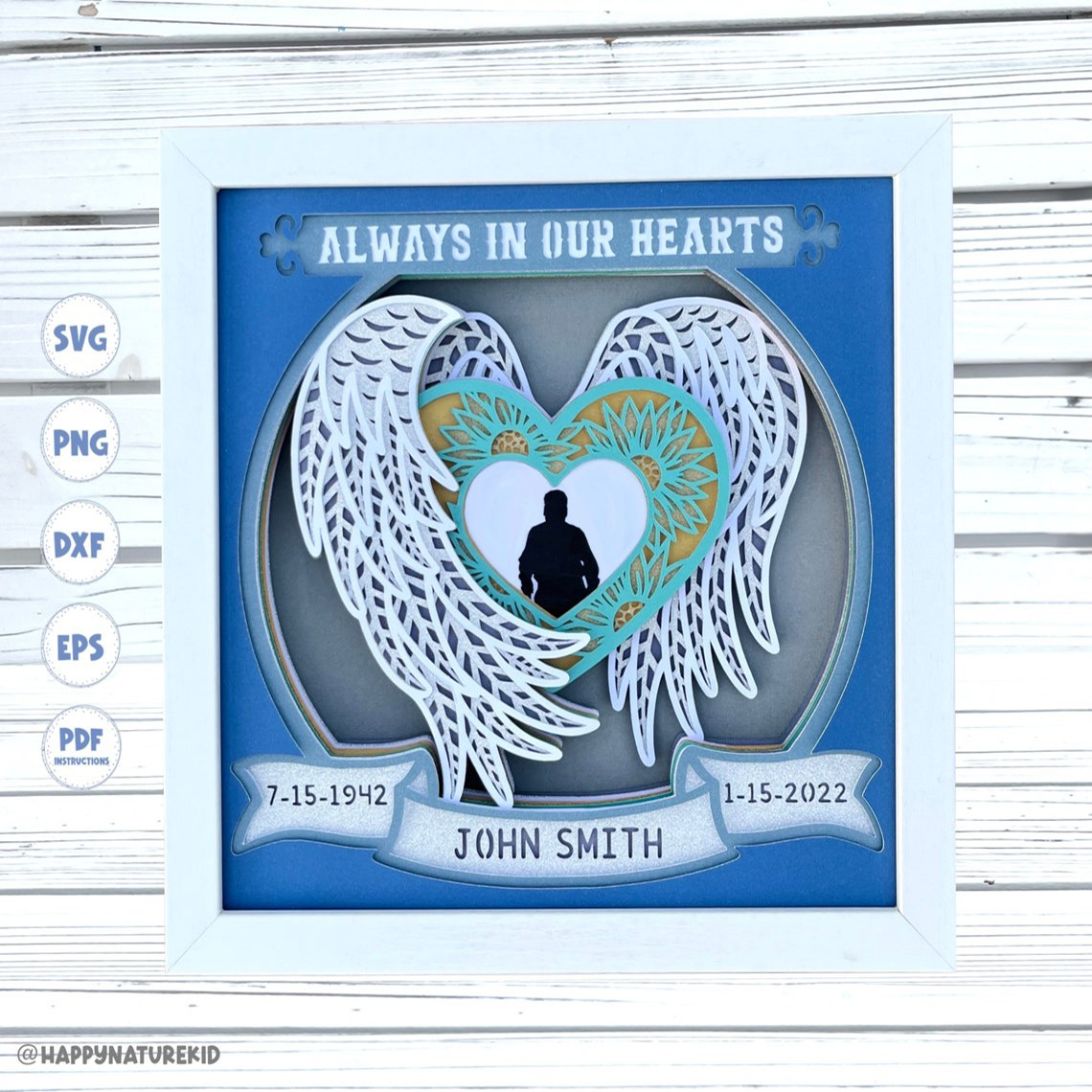 3d Angel Wings Memorial Shadow Box svg Mandala Angel Wings s | Inspire ...