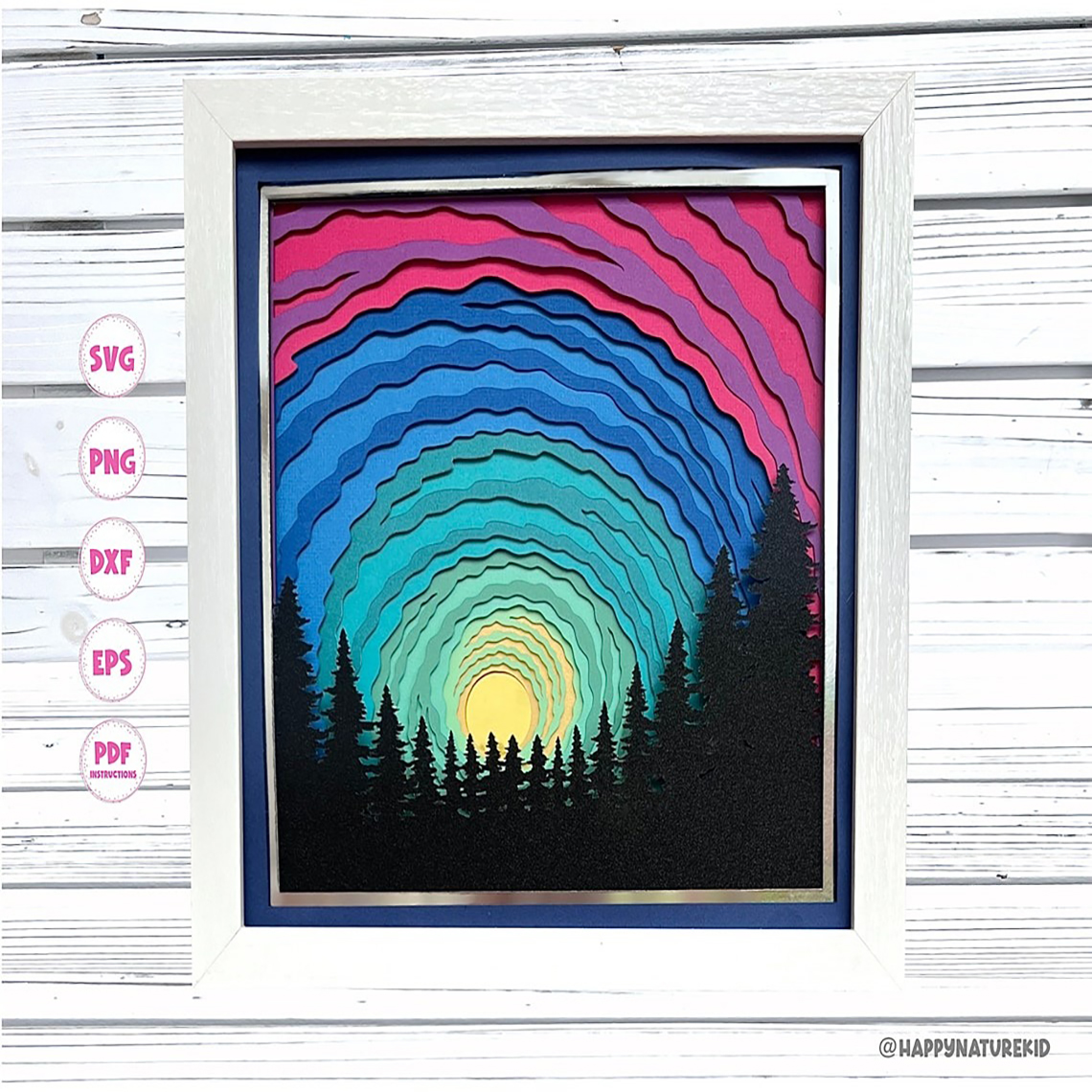 3d Northern Lights shadow box svg, Aurora Borealis shadow bo | Inspire ...