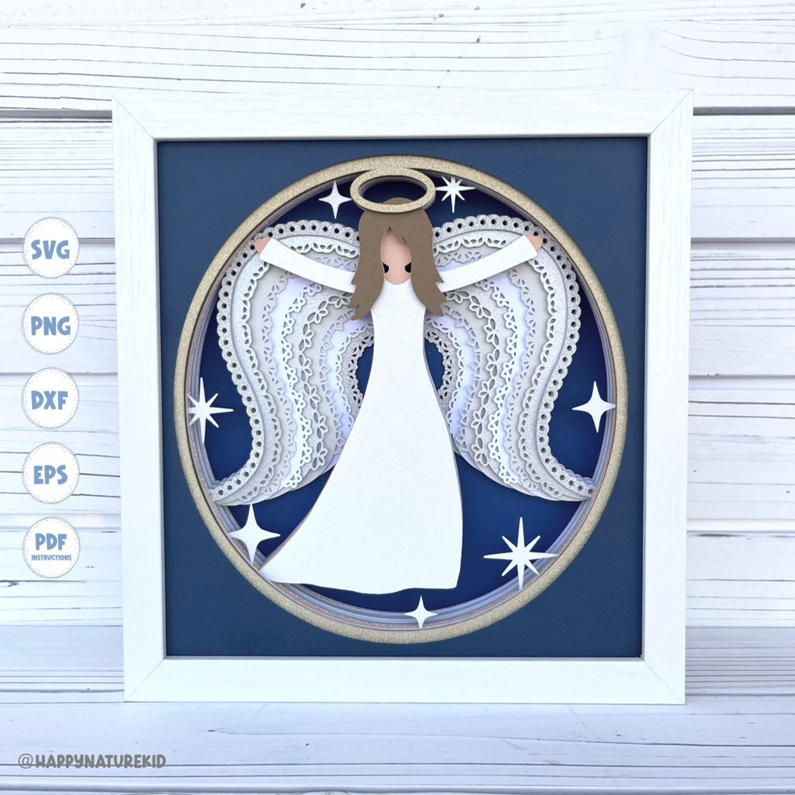 Angel Shadow box svg, Angel shadow box, Angel svg, 3d Angel | Inspire ...