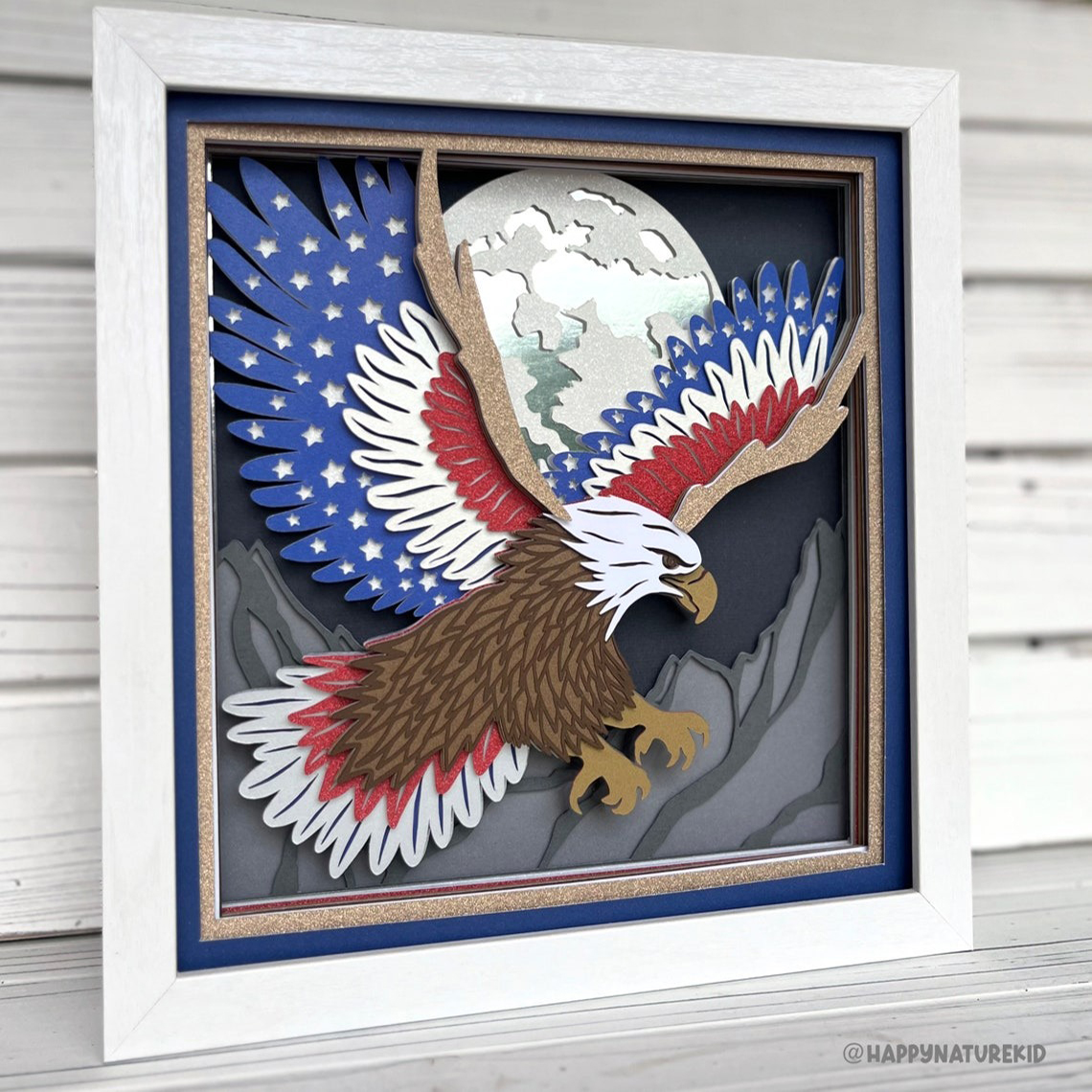 Patriotic Eagle shadow box svg, 3d American Flag svg, Bald E - Inspire ...