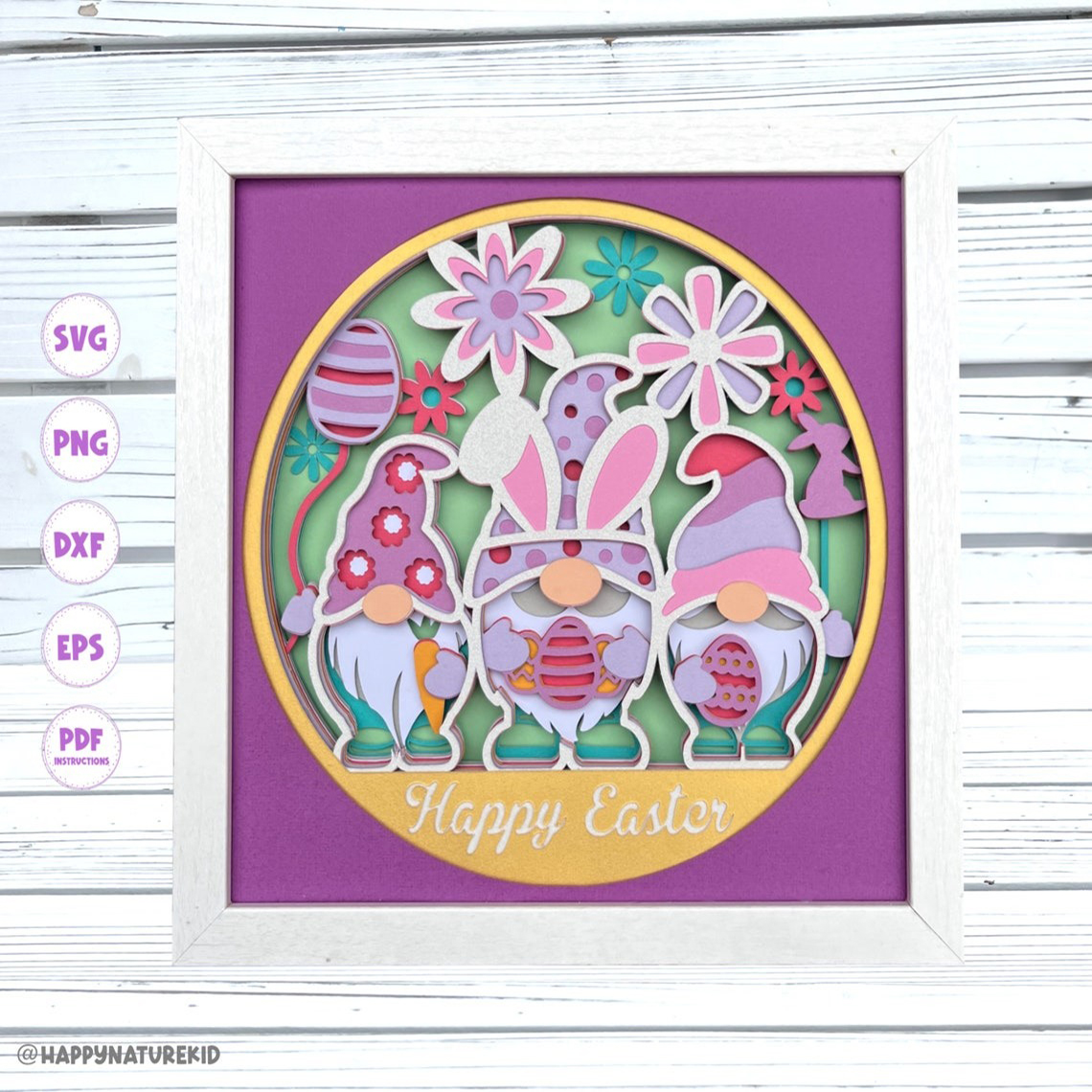 3d Easter Gnomes shadow box svg Easter shadow box svg 3d Lay | Inspire ...