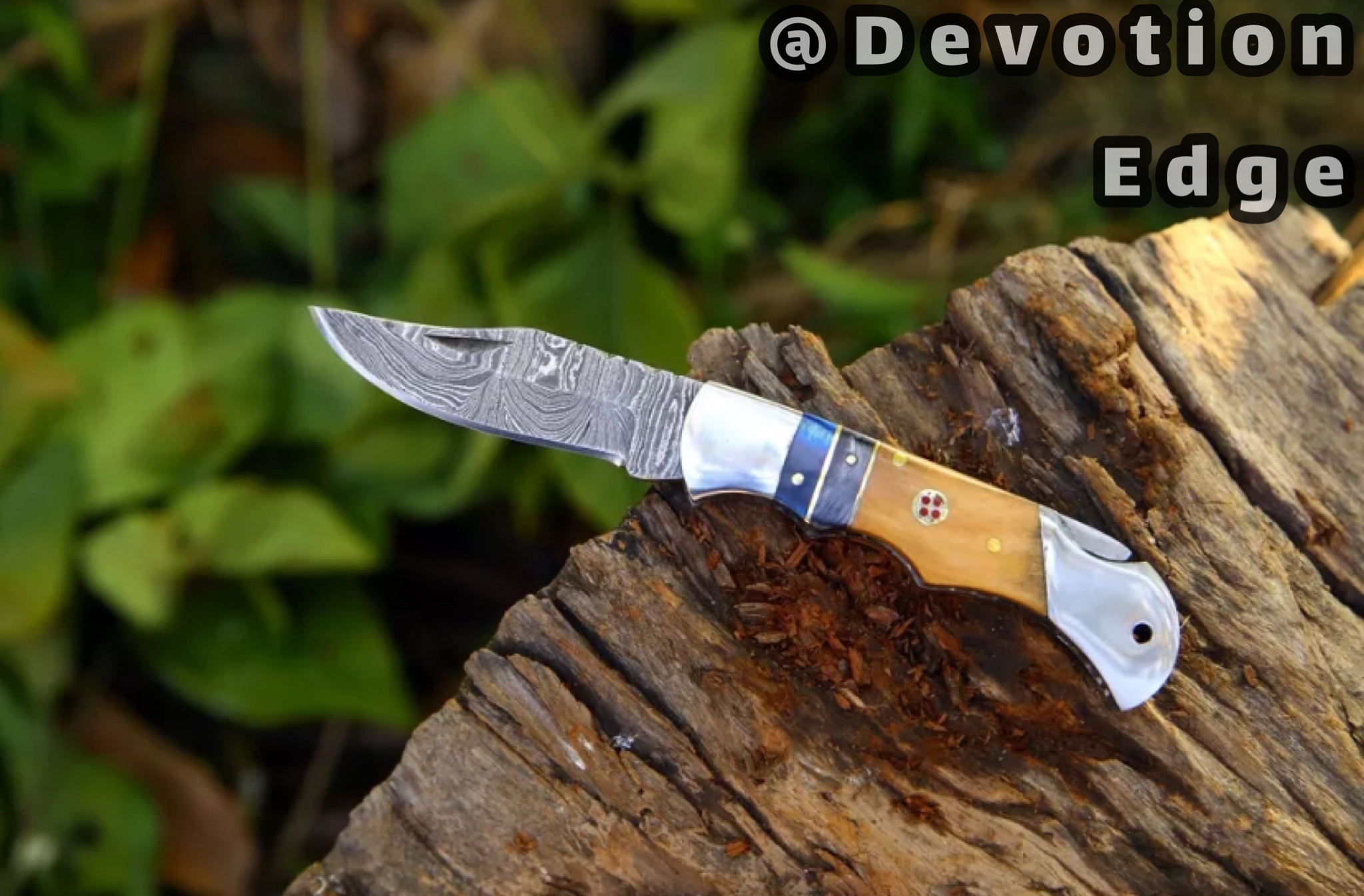 Devotion Edge Damascus Handmade Folding Pocket knife Damascu | Inspire ...
