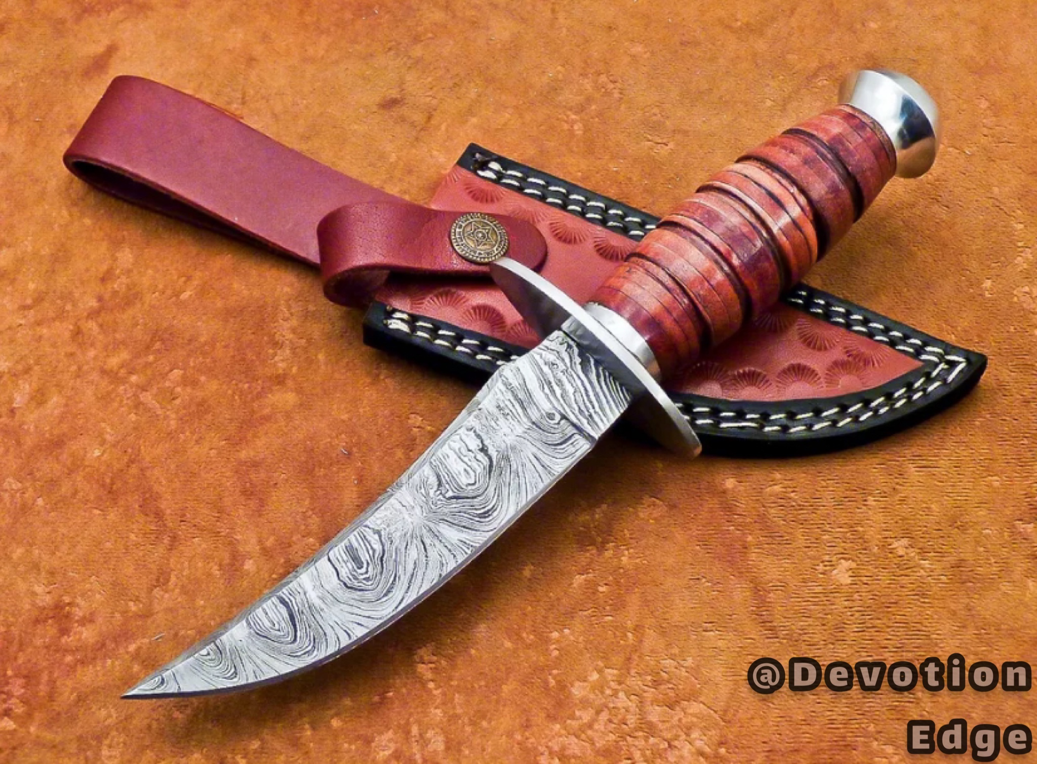 Devotion Edge Custom Hand Forged Damascus Bowie Knife, Hunti | Inspire ...