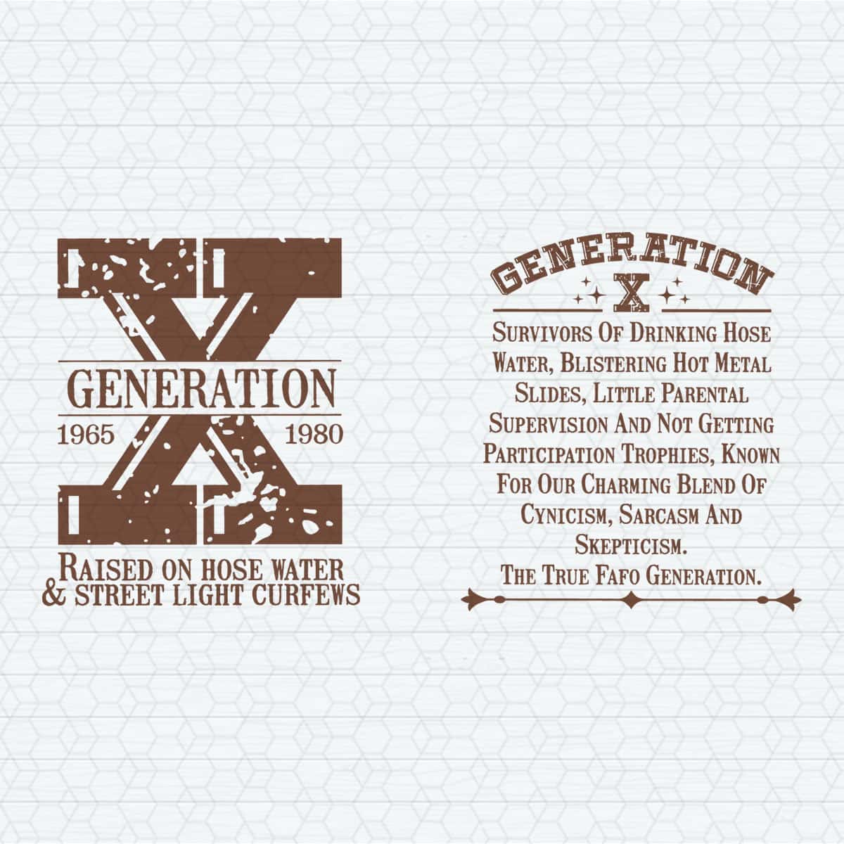 Retro Generation X Raised On Hose Water 1980 SVG | Inspire Uplift